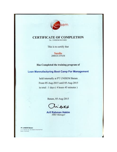 Certificate of PT. TTA | DOC