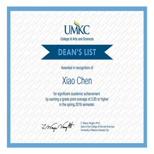 Dean's List Certificate16 | PPT