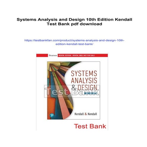 Systems Analysis And Design 10th Edition Kendall Test Bank Pdf