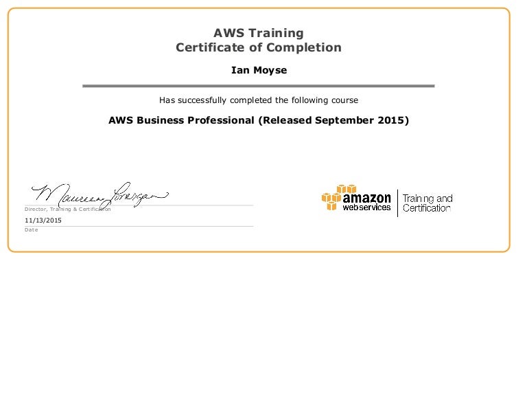 AWS BUSINESS PROFESSIONAL certificate AWS BUSINESS PROFESSIONAL certificate