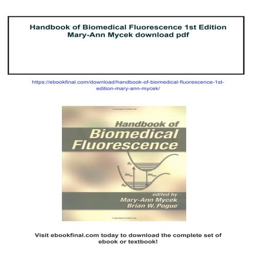Handbook of Biomedical Fluorescence 1st Edition Mary-Ann Mycek | PDF