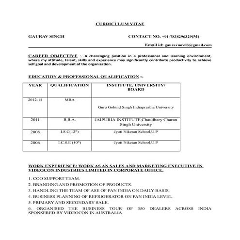 Gaurav resume | PDF