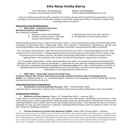 Ella Barry Academic CV | PDF