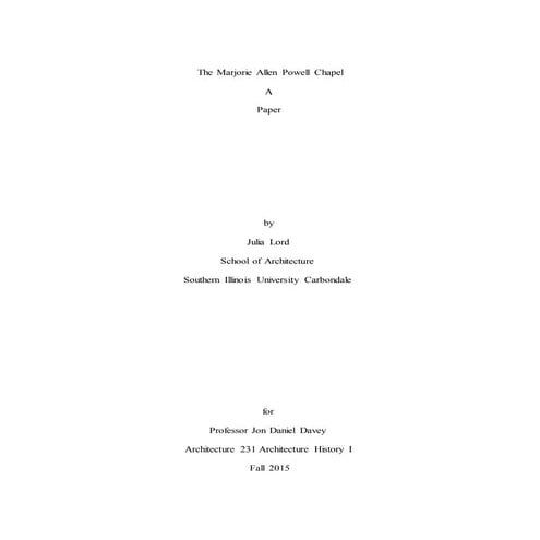 Marjorie Allen Powell Chapel | PDF