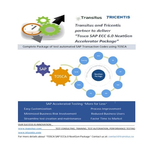 SAP TOSCA Accelerated Package | PDF