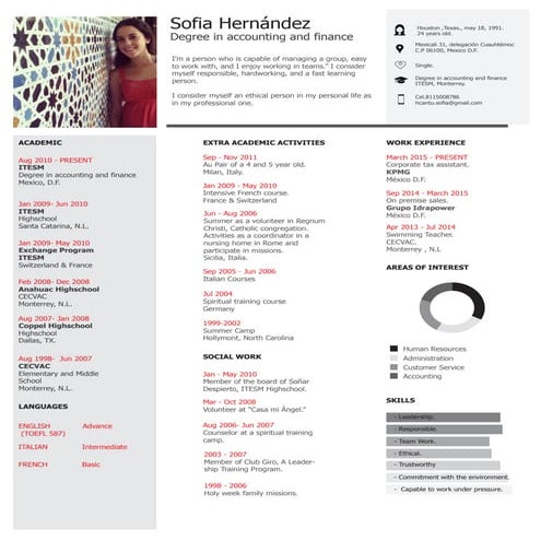 CURRICULUM SOFIA INGLES | PDF