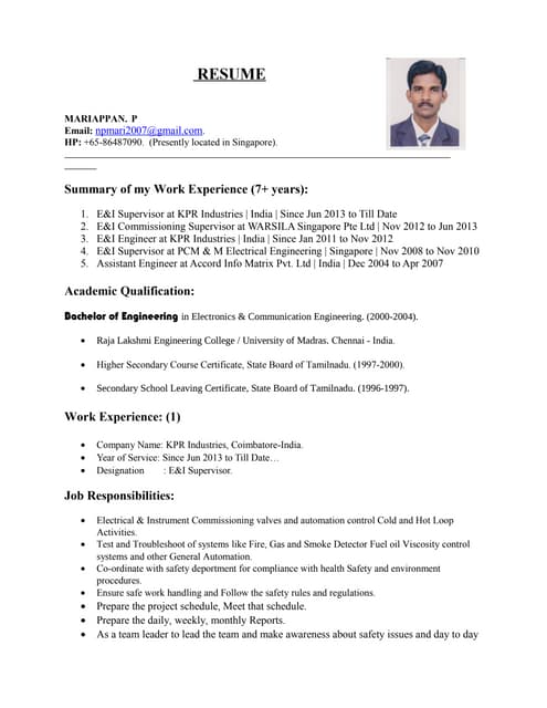 Nitinkumar CV. ( Instrument Supervisor) | DOCX