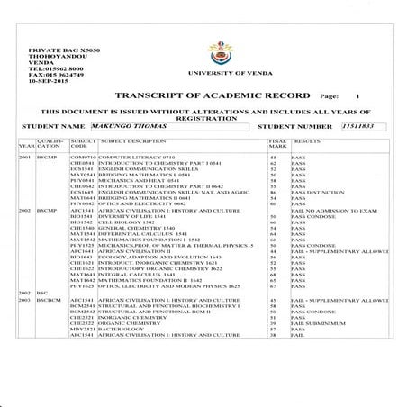 Academic Transcripts Latest | PDF