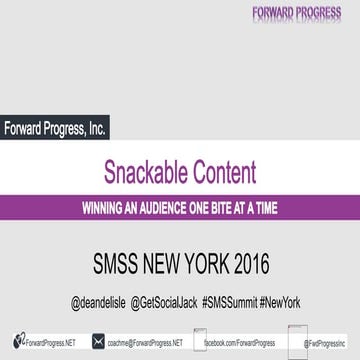 Social Media Strategy Summit - Snackable Content: Winning an Audience ...