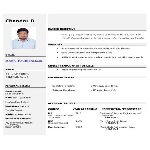 Chandru_CV | PDF