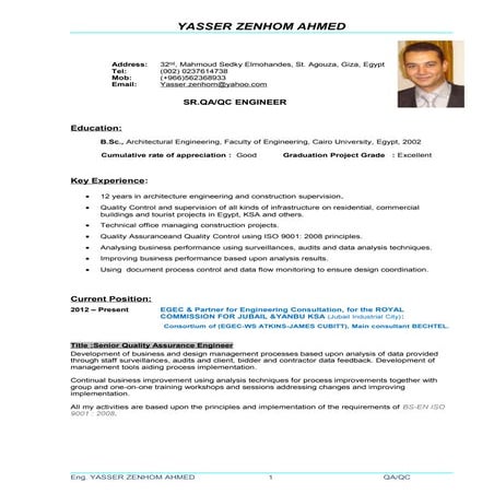 CV Eng Yasser Zeinhom Mohamed A | DOC