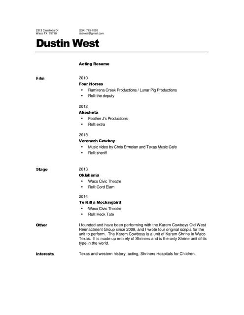 actor's resume | PDF