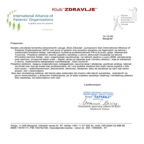 Pismo - preporuka AT | DOC