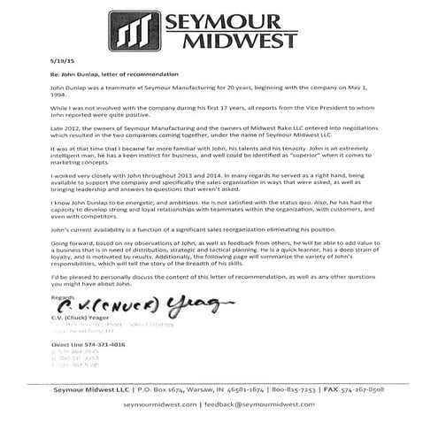 Signed Letter of Recommendation | PDF