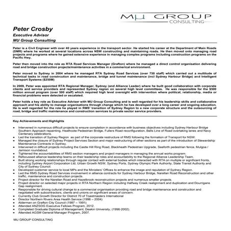 Peter Crosby Summary | PDF