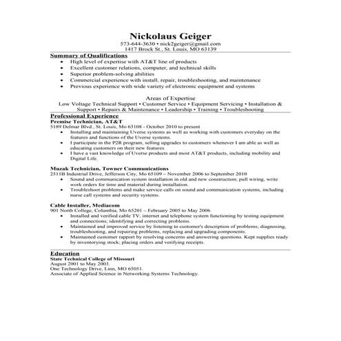 Nick Geiger Resume | DOC