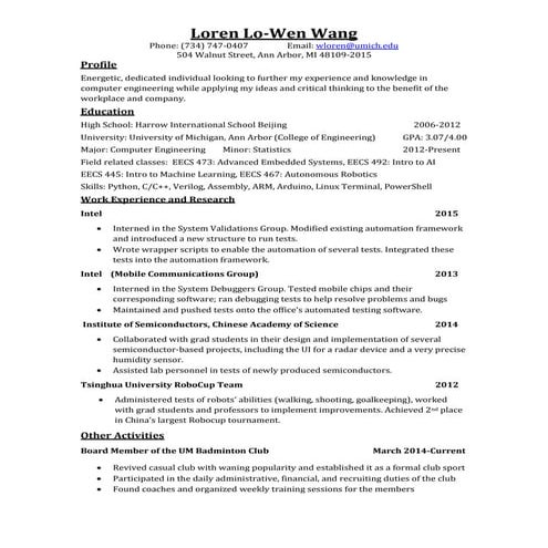 College Resume | PDF