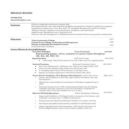 BDW resume | DOC