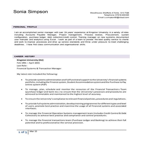 QMUL CV Achievements | DOCX