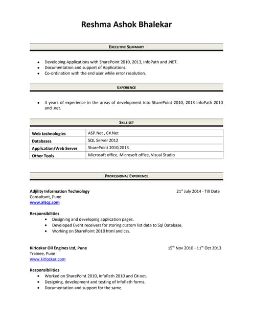 Resume | DOC | Web Development | Internet