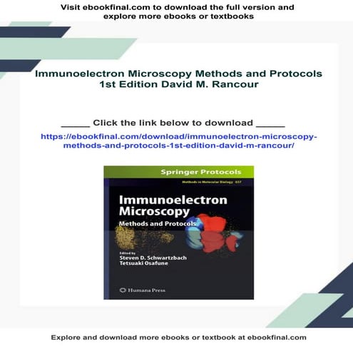 Immunoelectron Microscopy Methods and Protocols 1st Edition David M. Rancour | PDF