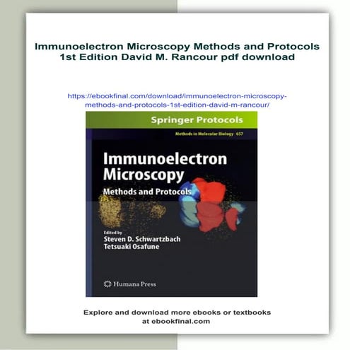 Immunoelectron Microscopy Methods and Protocols 1st Edition David M. Rancour | PDF