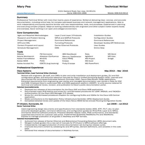 Mary Pea Resume | PDF