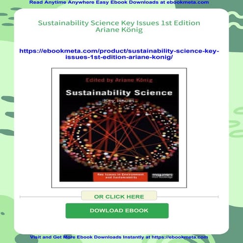 Sustainability Science Key Issues 1st Edition Ariane König | PDF