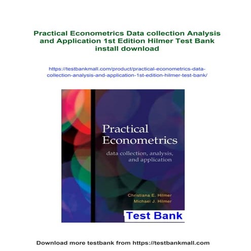 Practical Econometrics Data Collection Analysis And Application 1st