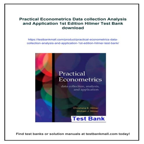 Practical Econometrics Data collection Analysis and Application 1st ...