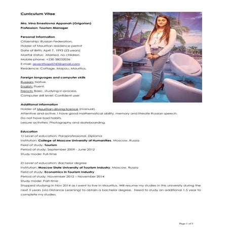 CV Irina Linkedin | PDF