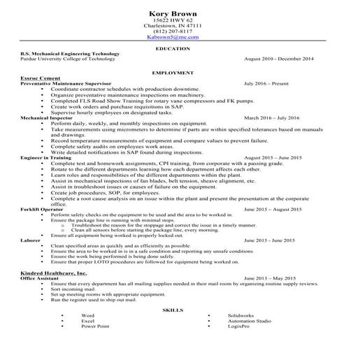 Kory Brown Resume | PDF
