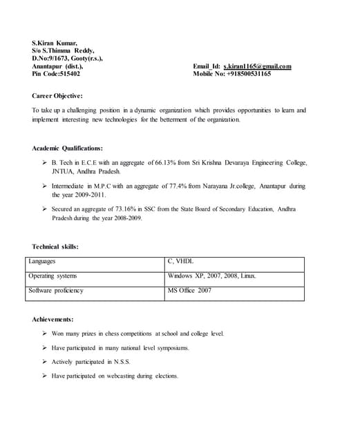 SURESH CV - Copy | PDF