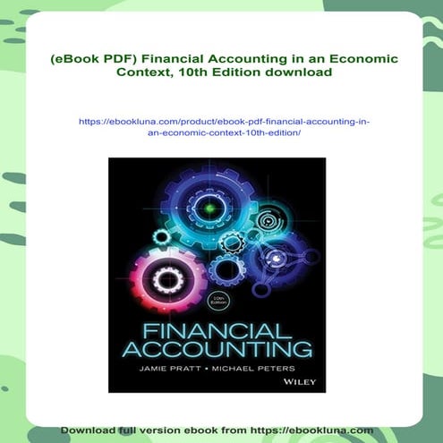 (eBook PDF) Financial Accounting in an Economic Context, 10th Edition | PDF