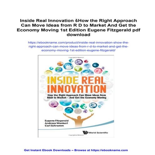 Inside Real Innovation šHow the Right Approach Can Move Ideas from R D ...