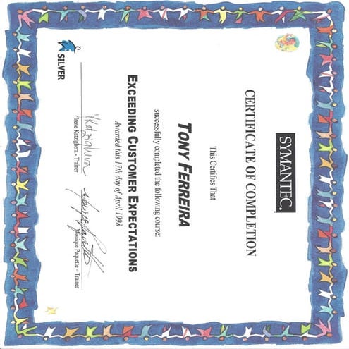Tony Ferreira - Humber College - Certificate | PDF