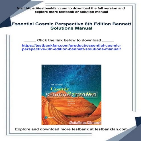 Essential Cosmic Perspective 8th Edition Bennett Solutions Manual | PDF