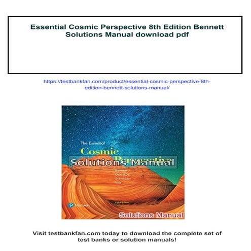 Essential Cosmic Perspective 8th Edition Bennett Solutions Manual | PDF