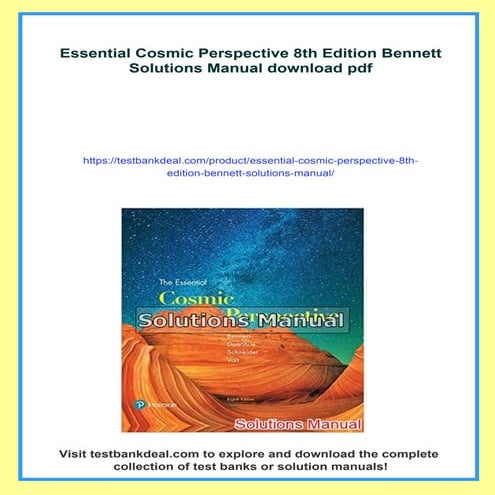 Essential Cosmic Perspective 8th Edition Bennett Solutions Manual | PDF