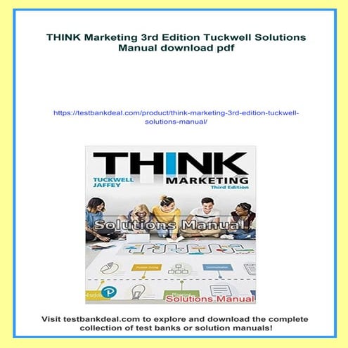 THINK Marketing 3rd Edition Tuckwell Solutions Manual | PDF