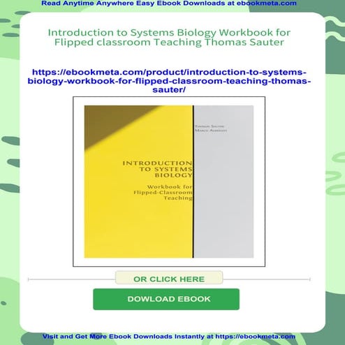 Introduction to Systems Biology Workbook for Flipped classroom Teaching ...