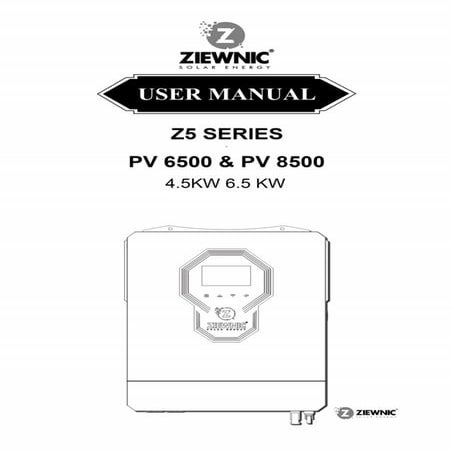 Ziewnic z5 inverter manual for full guides | PDF