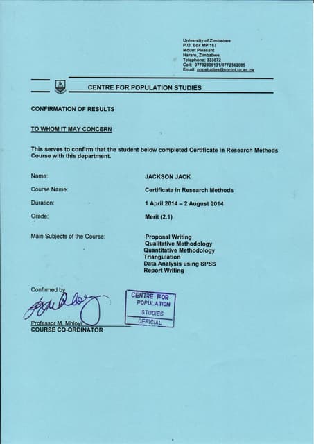 Certificate in Computer Studies | PDF