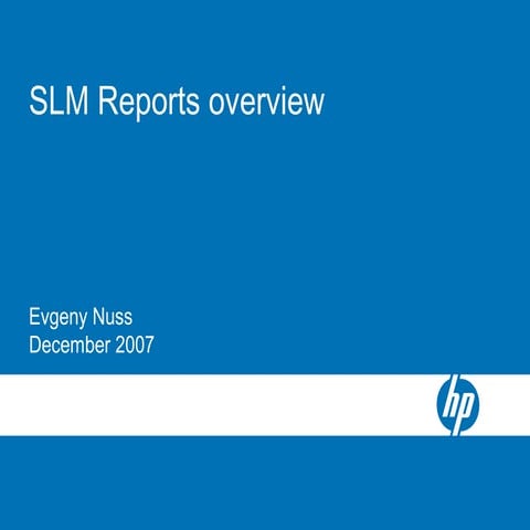 SLM Reports overview | PPT