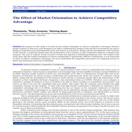 The Effect of Market Orientation to Achieve Competitive Advantage | PDF | Business ...