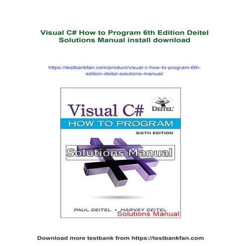 Visual C# How to Program 6th Edition Deitel Solutions Manual | PDF