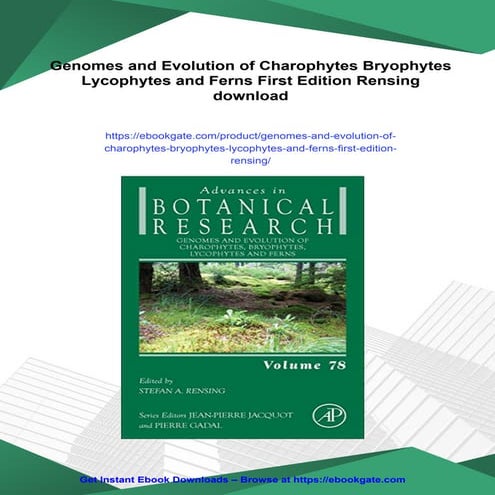 Genomes and Evolution of Charophytes Bryophytes Lycophytes and Ferns ...