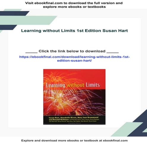 Learning without Limits 1st Edition Susan Hart | PDF