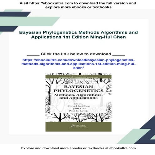 Bayesian Phylogenetics Methods Algorithms and Applications 1st Edition Ming-Hui Chen | PDF