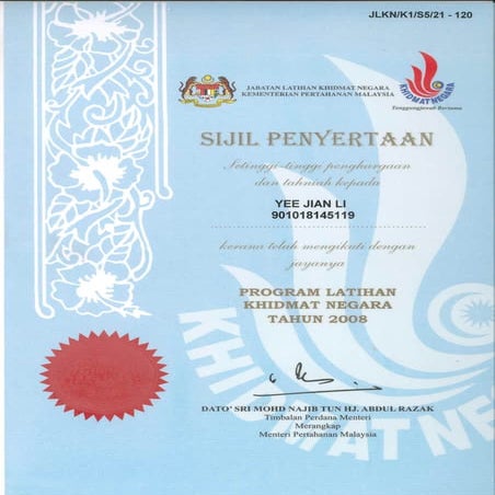 National Service cert | PDF